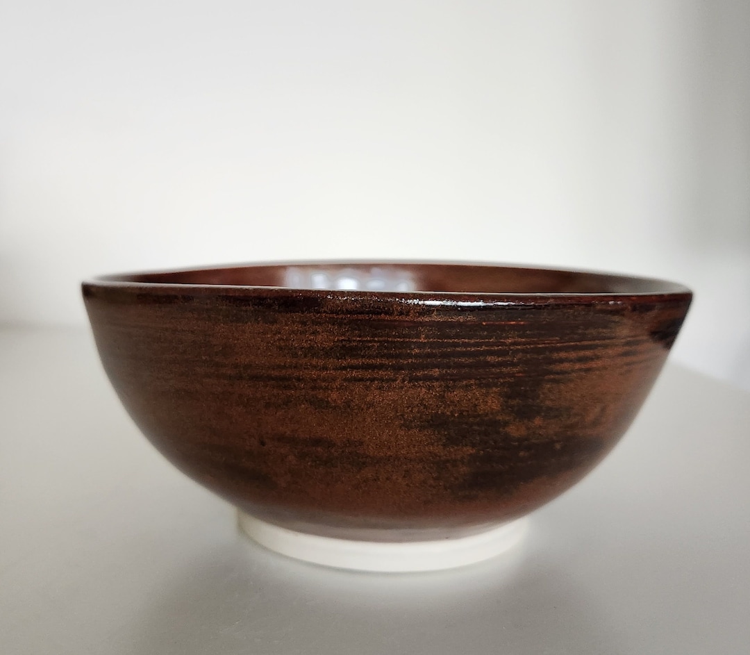 Handmade Dark Brown Ceramic Bowl - Etsy