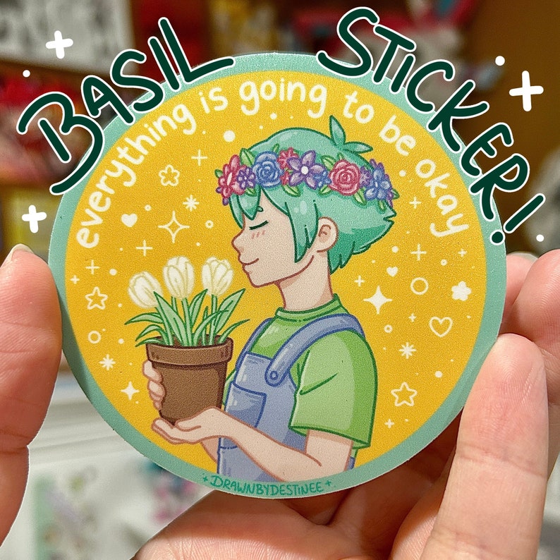 OMORI BASIL Affirmation 3" Vinyl Sticker - Etsy