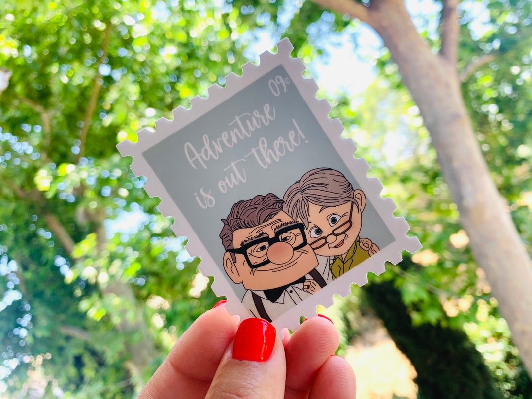 Carl and Ellie, Postage Stamp, Stickers, Waterproof, Sticker,disney ...