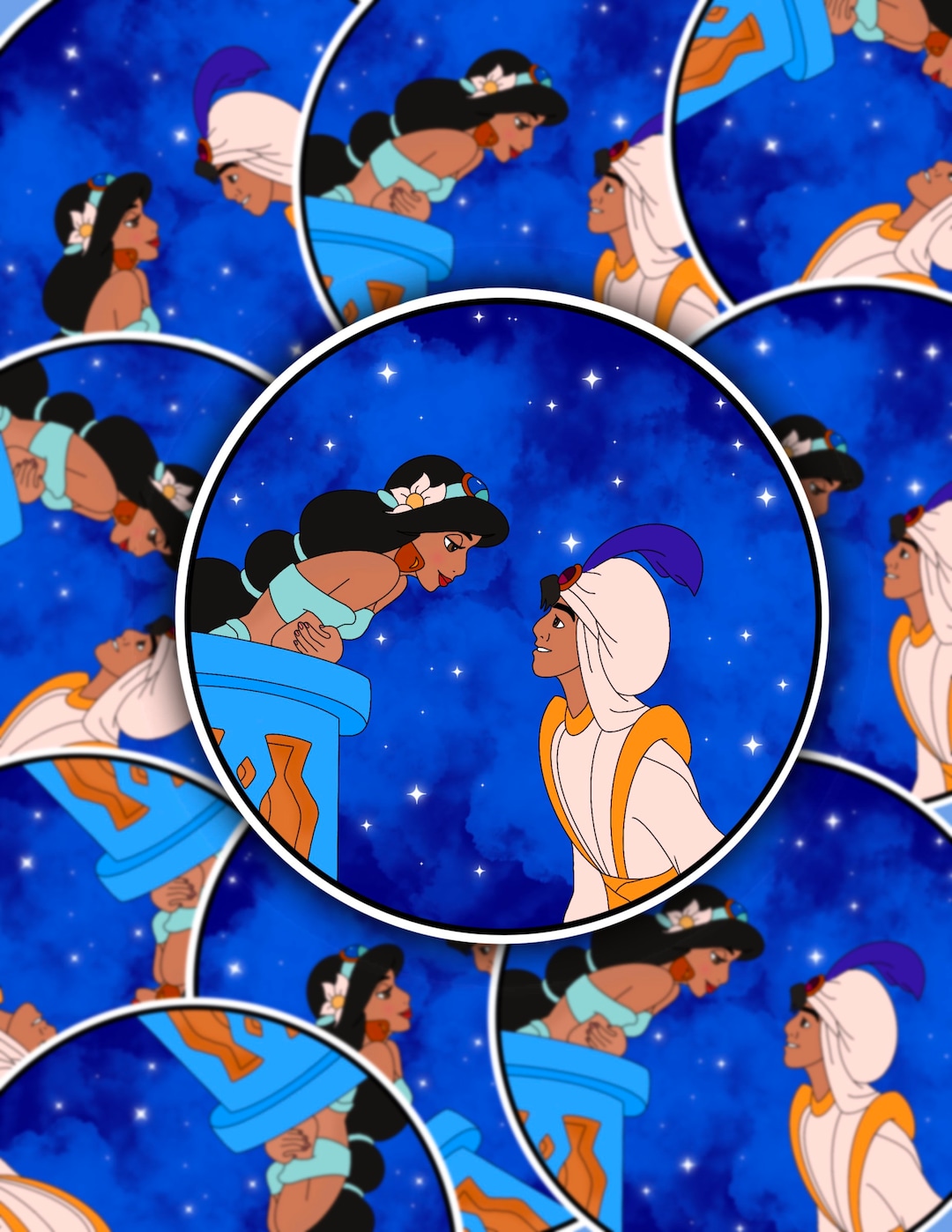 Jasmine and Aladdin, Princess,sticker, Stickers,disney, Disneyland ...