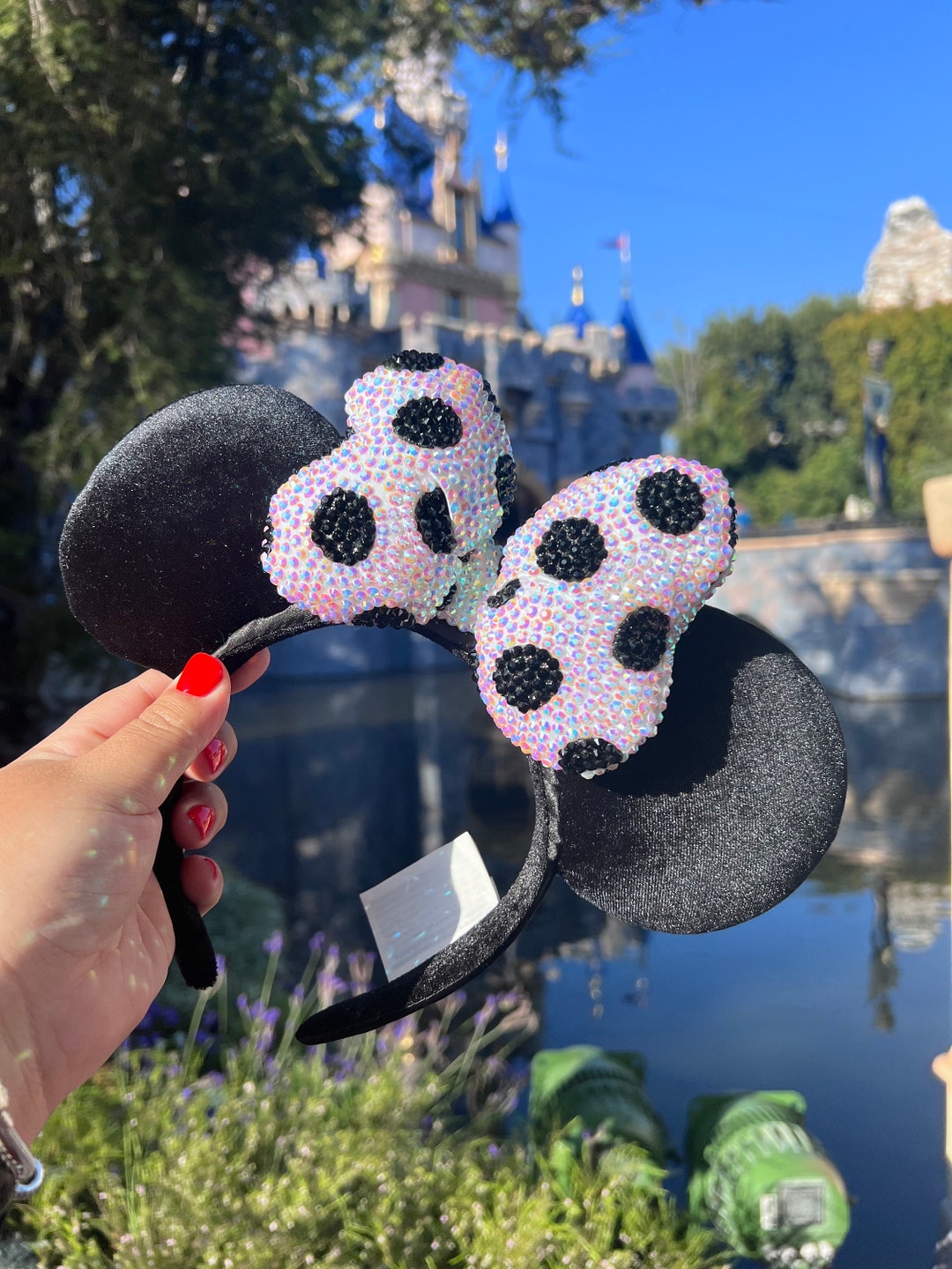Bedazzled Minnie Ears, Disney, Minnie Ears,polka Dot Minnie Ears, Polka ...