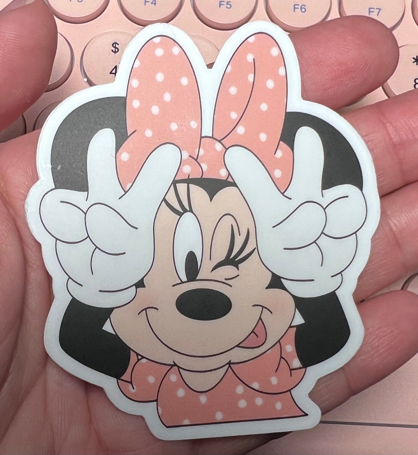 Minnie Mouse Peace Sign Minnie Mickey Sticker Waterproof - Etsy