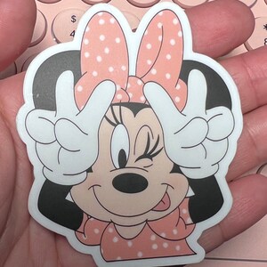 Minnie Mouse, Peace Sign, Minnie, Mickey, Sticker, Waterproof Stickers ...