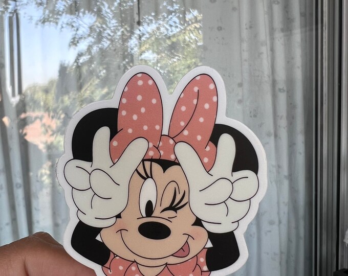 Minnie Mouse, Peace Sign, Minnie, Mickey, Sticker, Waterproof Stickers ...