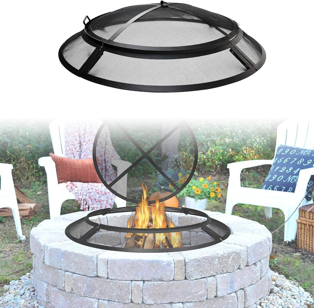 Fire Pit Spark Screen 30 Heavy Metal Outdoor Fire Pit Screen Cover ...