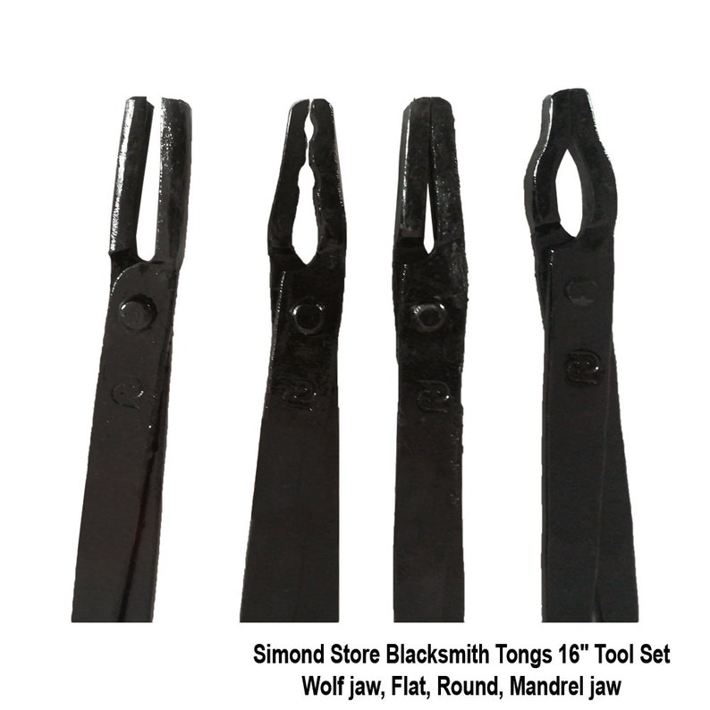 Blacksmith Tongs 16 Tool Set Wolf jaw Flat Round | Etsy