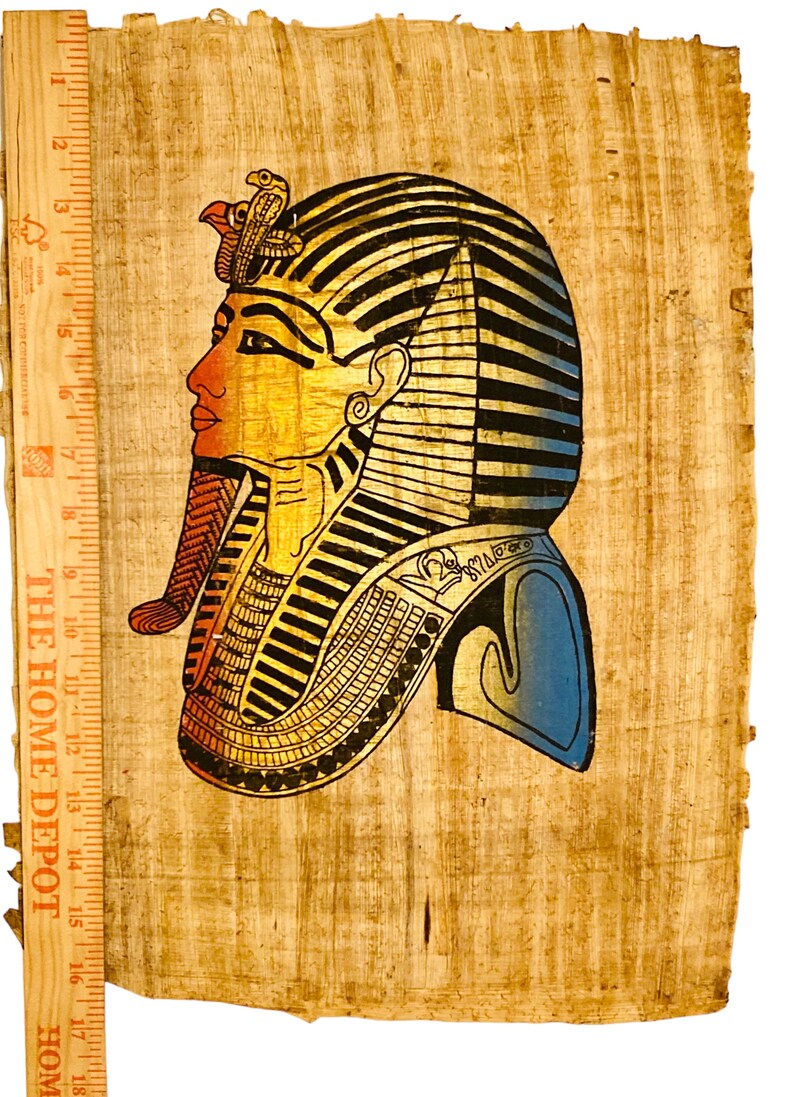 Vintage King Tut Painting on Handmade Papyrus Paper Egyptian Vintage ...