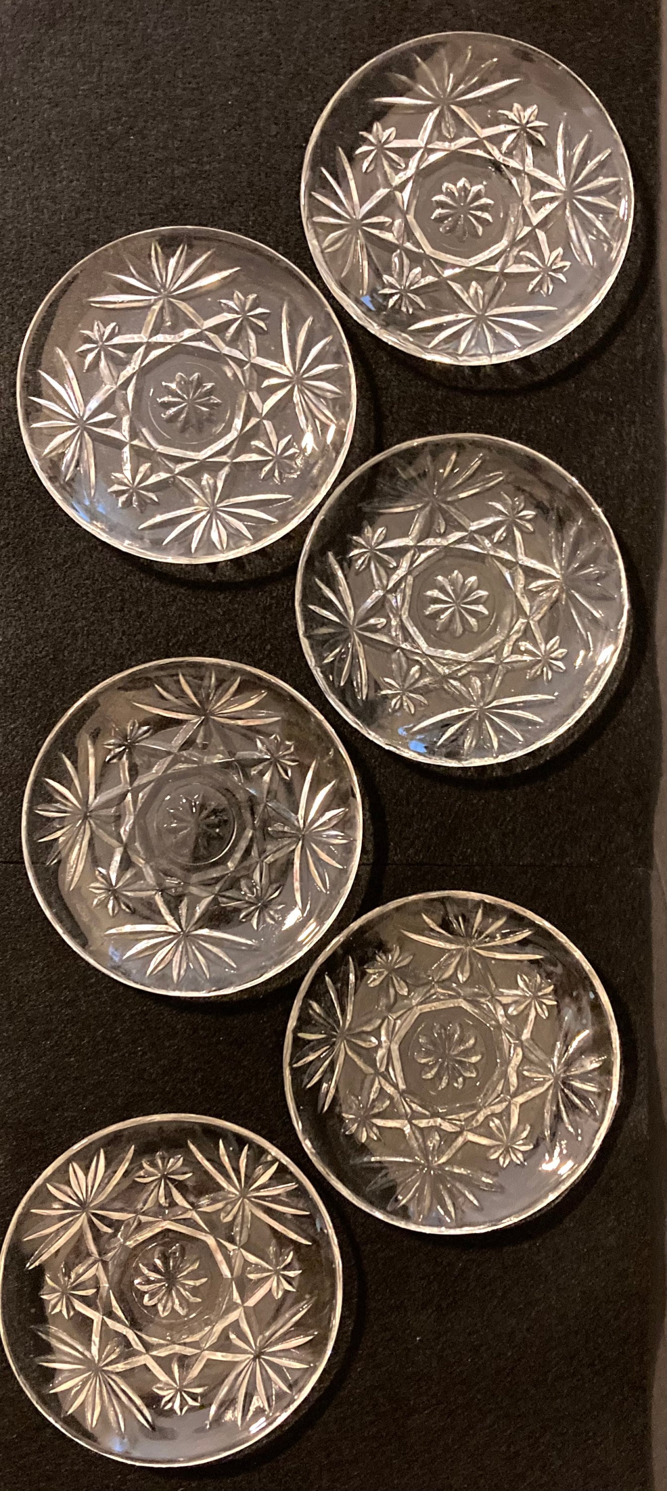 Vintage Clear Crystal Coasters Set of 6 Interlocking Star Pattern - Etsy