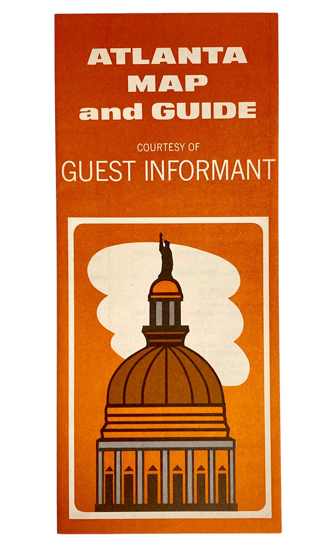1970s Atlanta Map and Guide Souvenir Travel Guide Brochure Bottom of ...