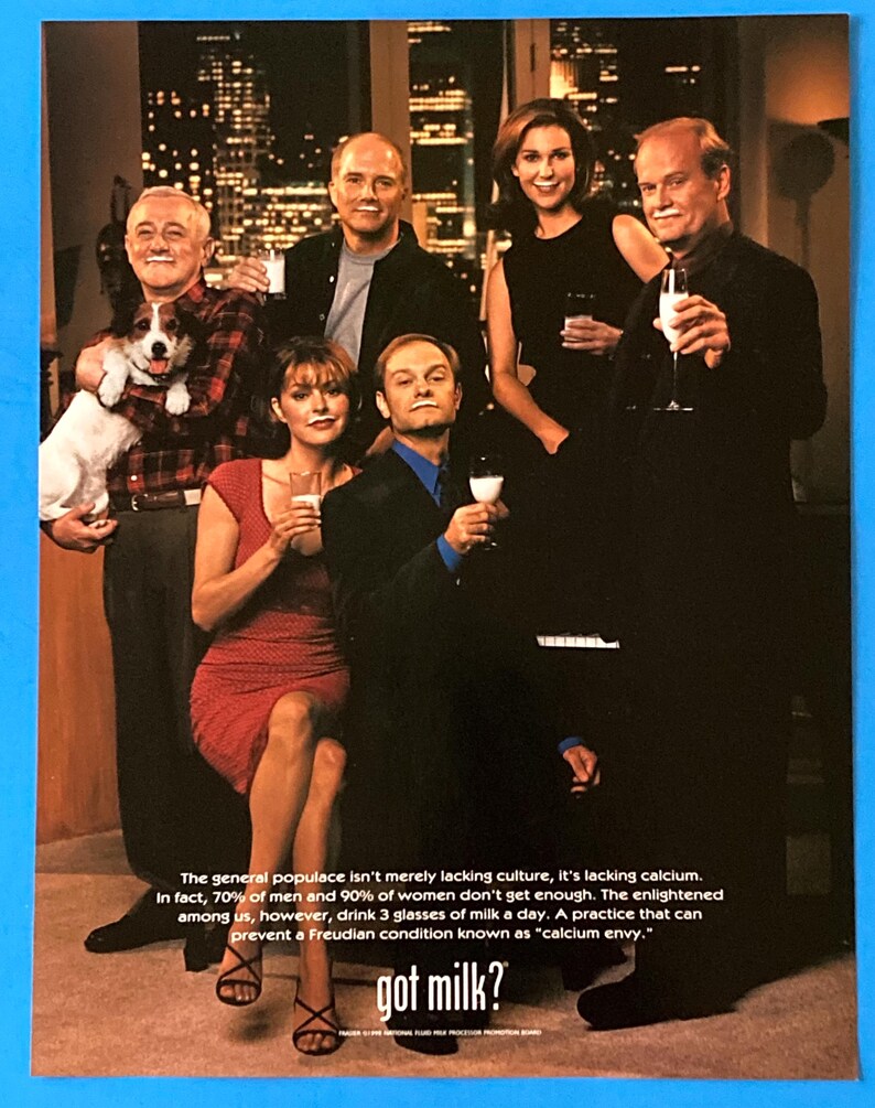 1998 Cast of Frasier GOT MILK Vintage Magazine Print Ad - Etsy
