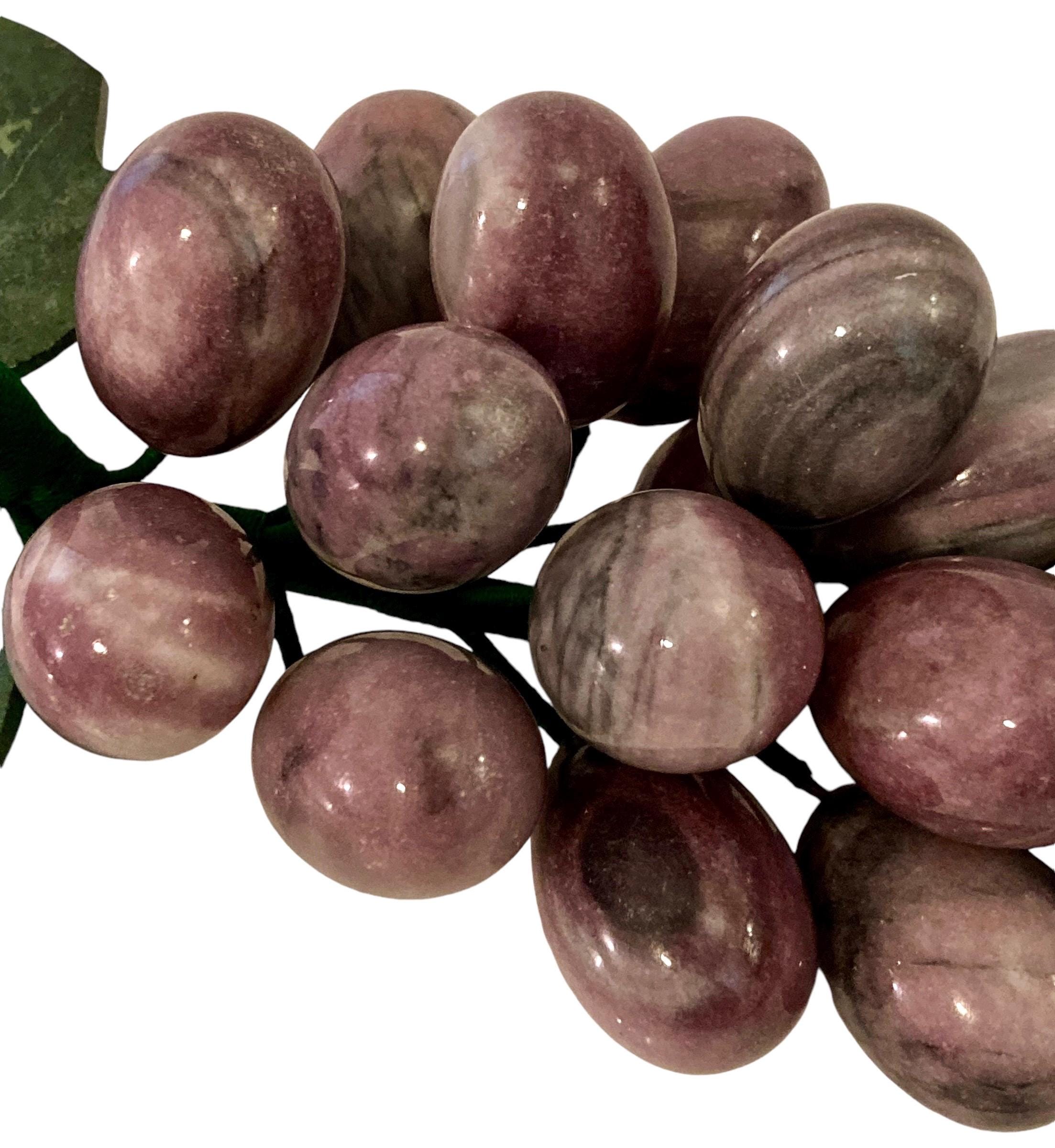 Vintage Polished Amethyst Stone Grape Cluster Grapes Bunch Carved Jade ...