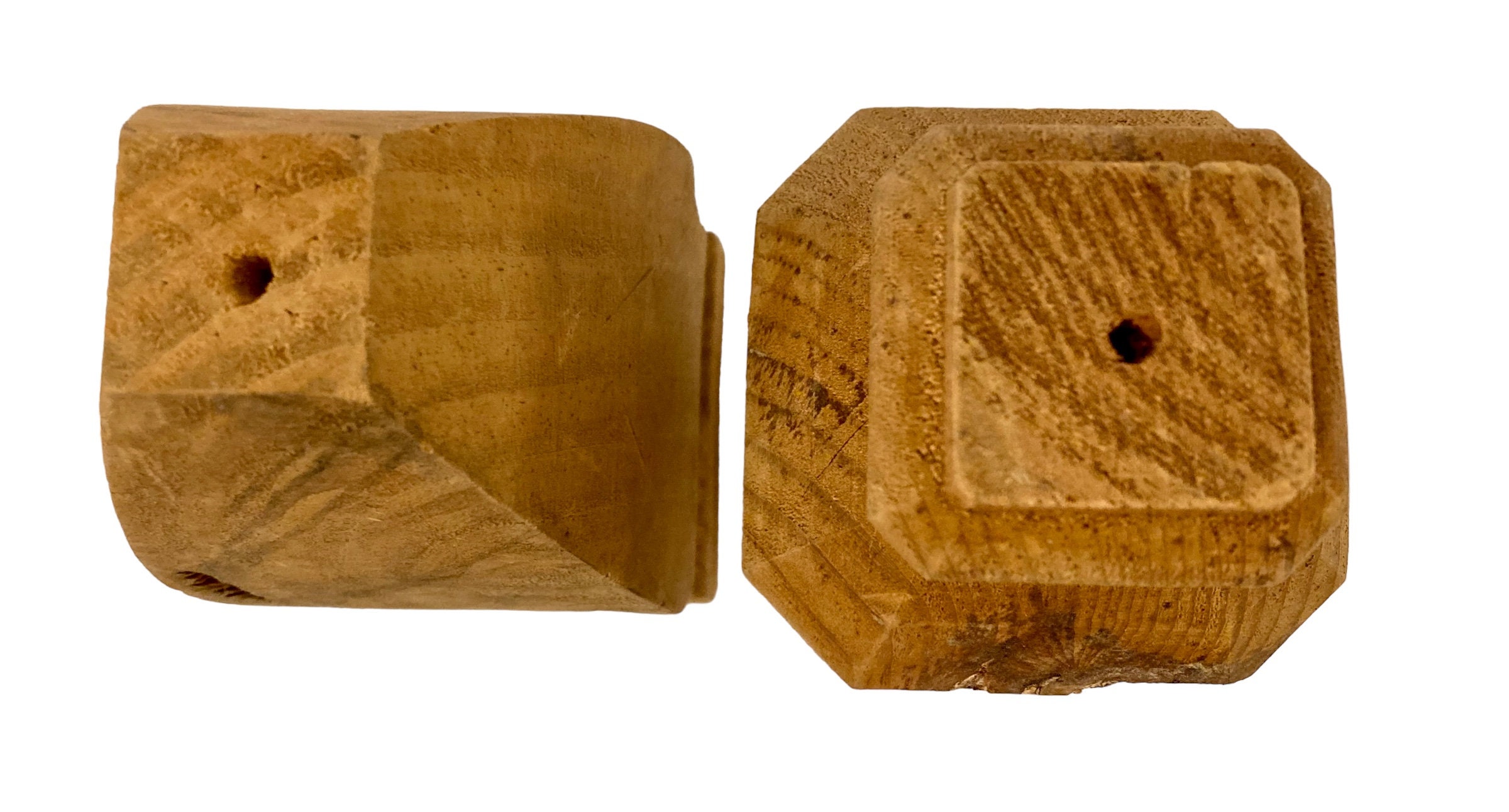 2 Vintage Architectural Salvage Wood Post Top Finial Caps Newell Caps ...