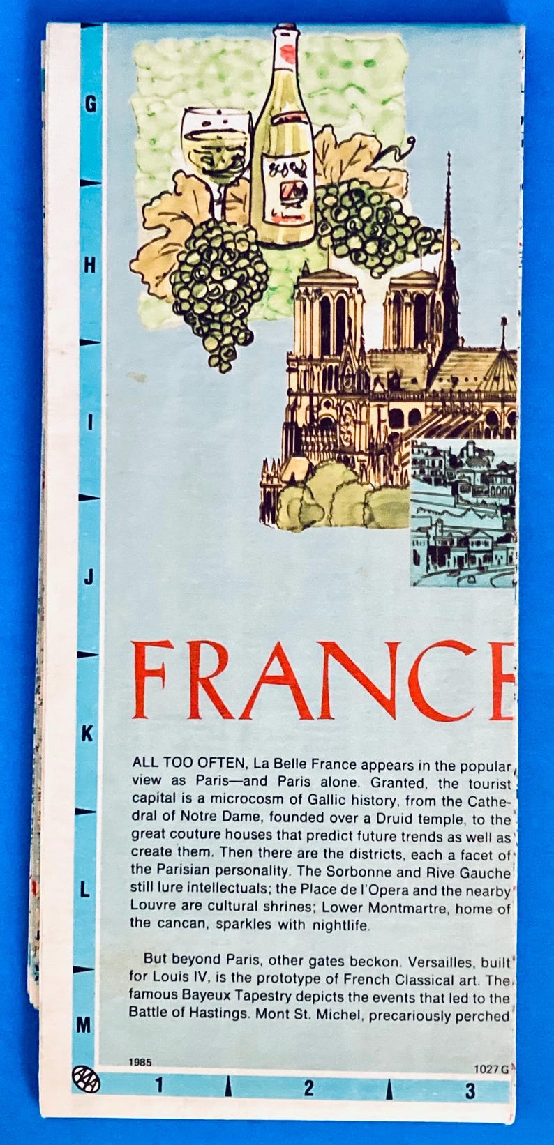 1985 AAA Map of France and Benelux Monaco Netherlands Luxembourg Wall ...
