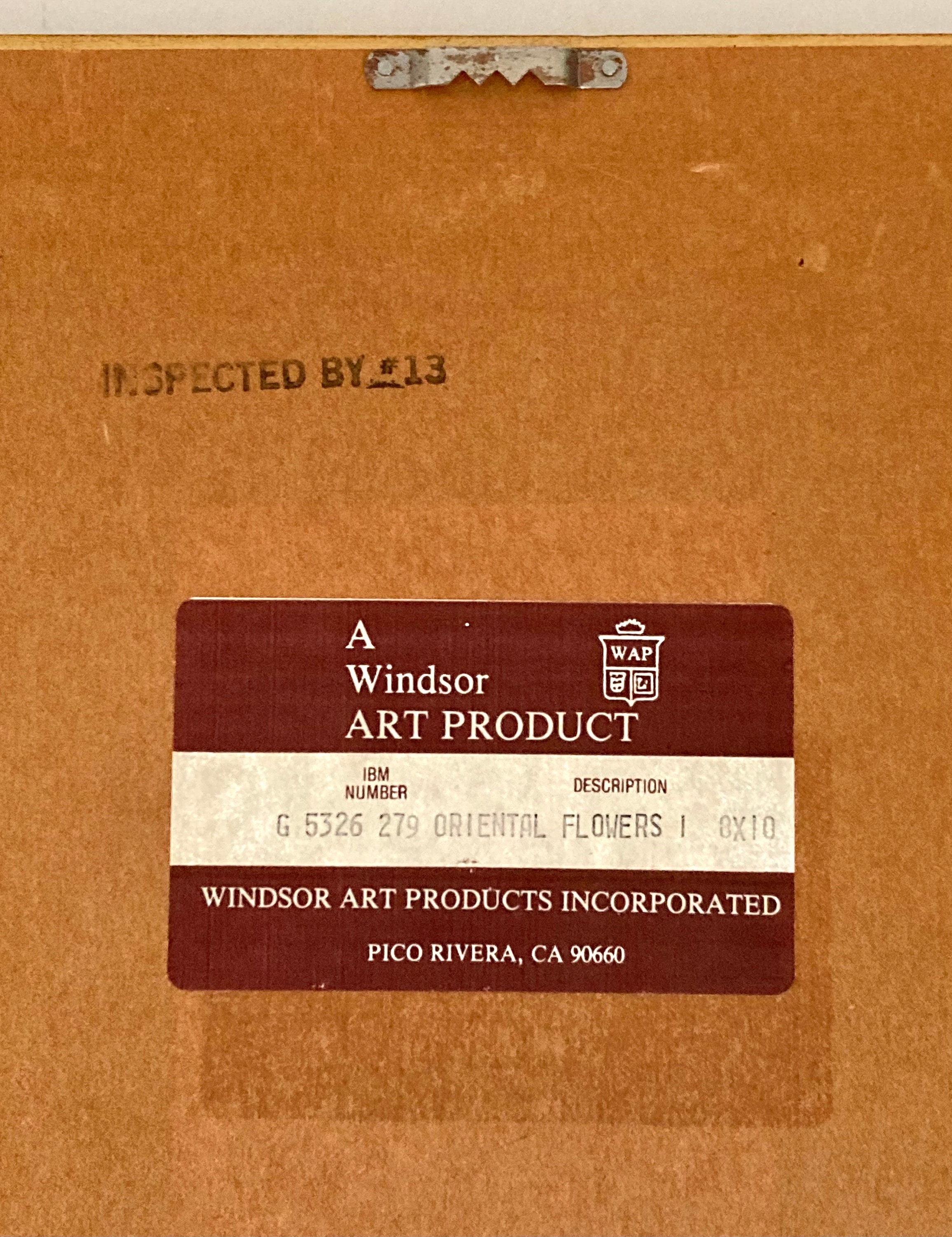 Windsor Art Products Oriental Flowers Pink Roses Vintage Print Matted ...