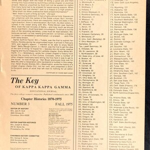 The Key of Kappa Kappa Gamma Book Volume 1 Chapter Histories 1870 1975 ...