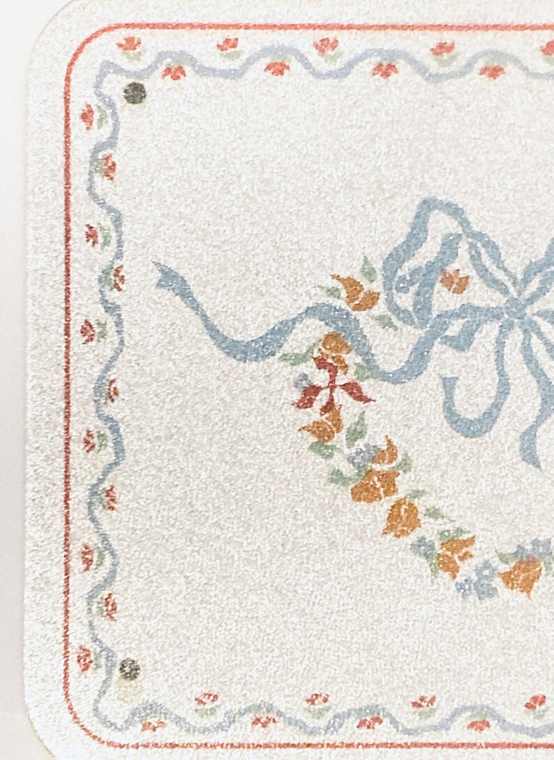 Vintage Corelle Glass Counter Saver Pink Flower Heart Wreath With Blue ...