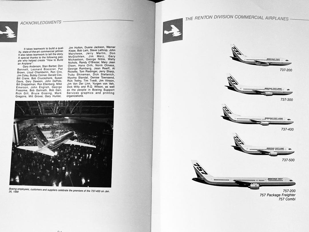 1988 Boeing How to Build an Airplane Booklet Orders Parts Assembly ...