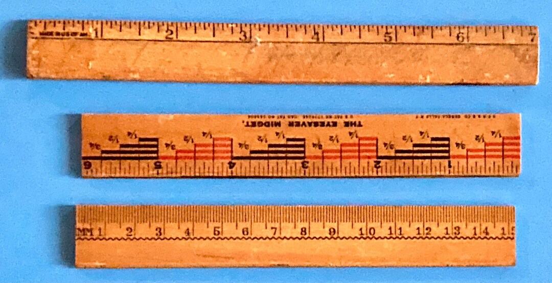 Vintage Lot Wood Short Pocket Rulers Seneca Eye Saver Midget Falcon 3 ...