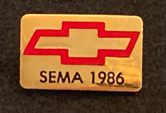 1986 SEMA Trade Show Chevy Chevrolet Hat Pin Lapel Pi… - Gem