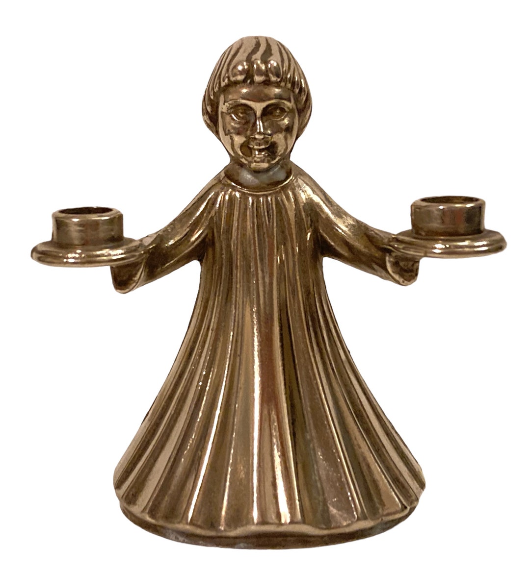 Vintage Friar Monk Silver Plate Candle Holder for Small Taper Candles ...