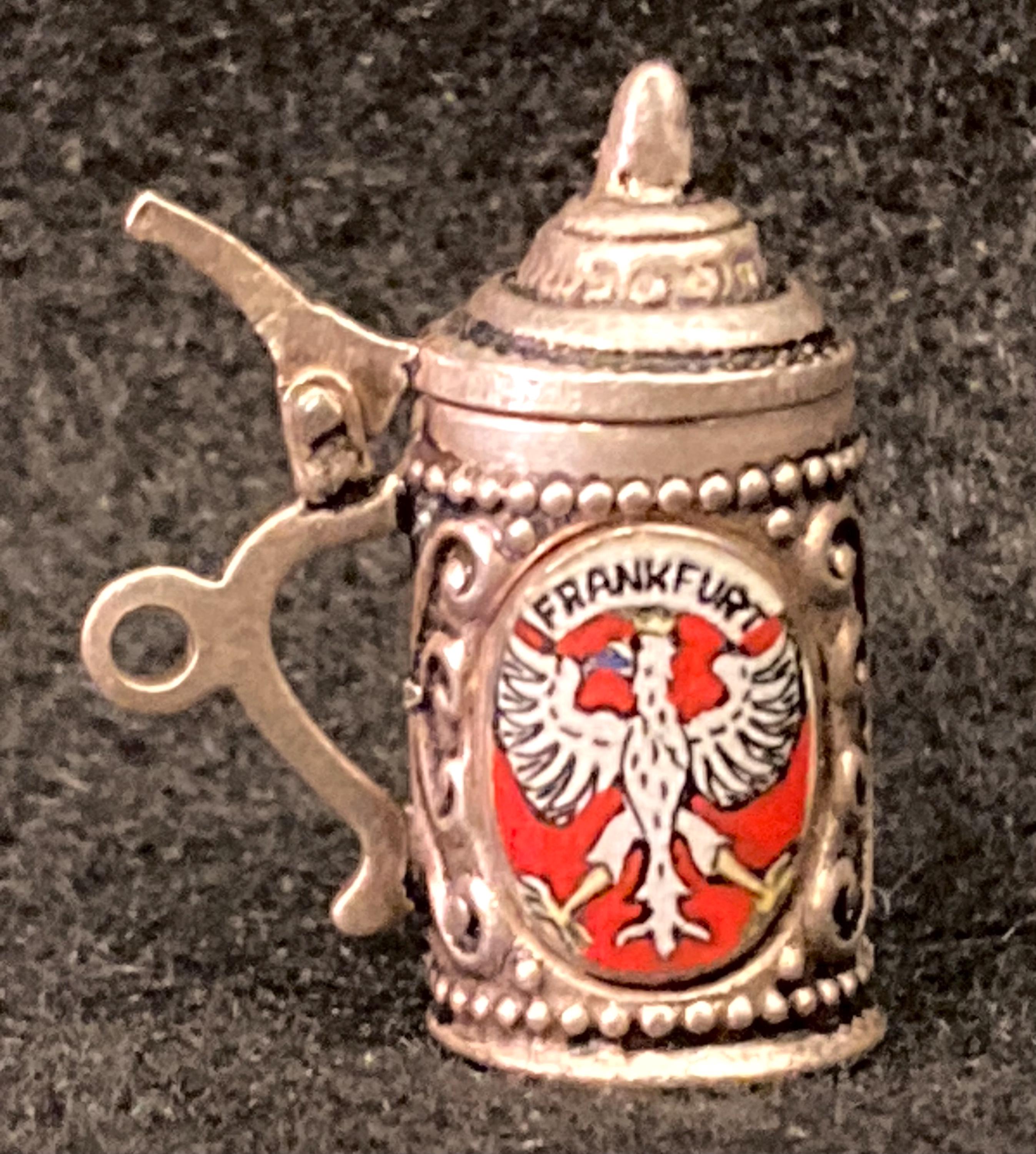 2 Vintage German Charms Silver Stein and Badge Charm Berchtesgaden ...