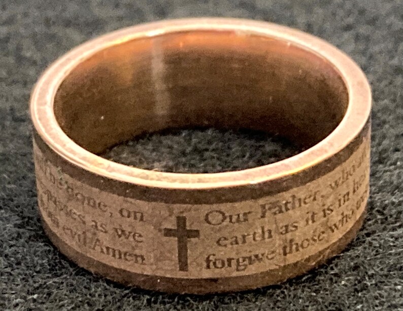 Lord's Prayer Cross Ring Mens Womens Band Stainless Steel #8 - Etsy