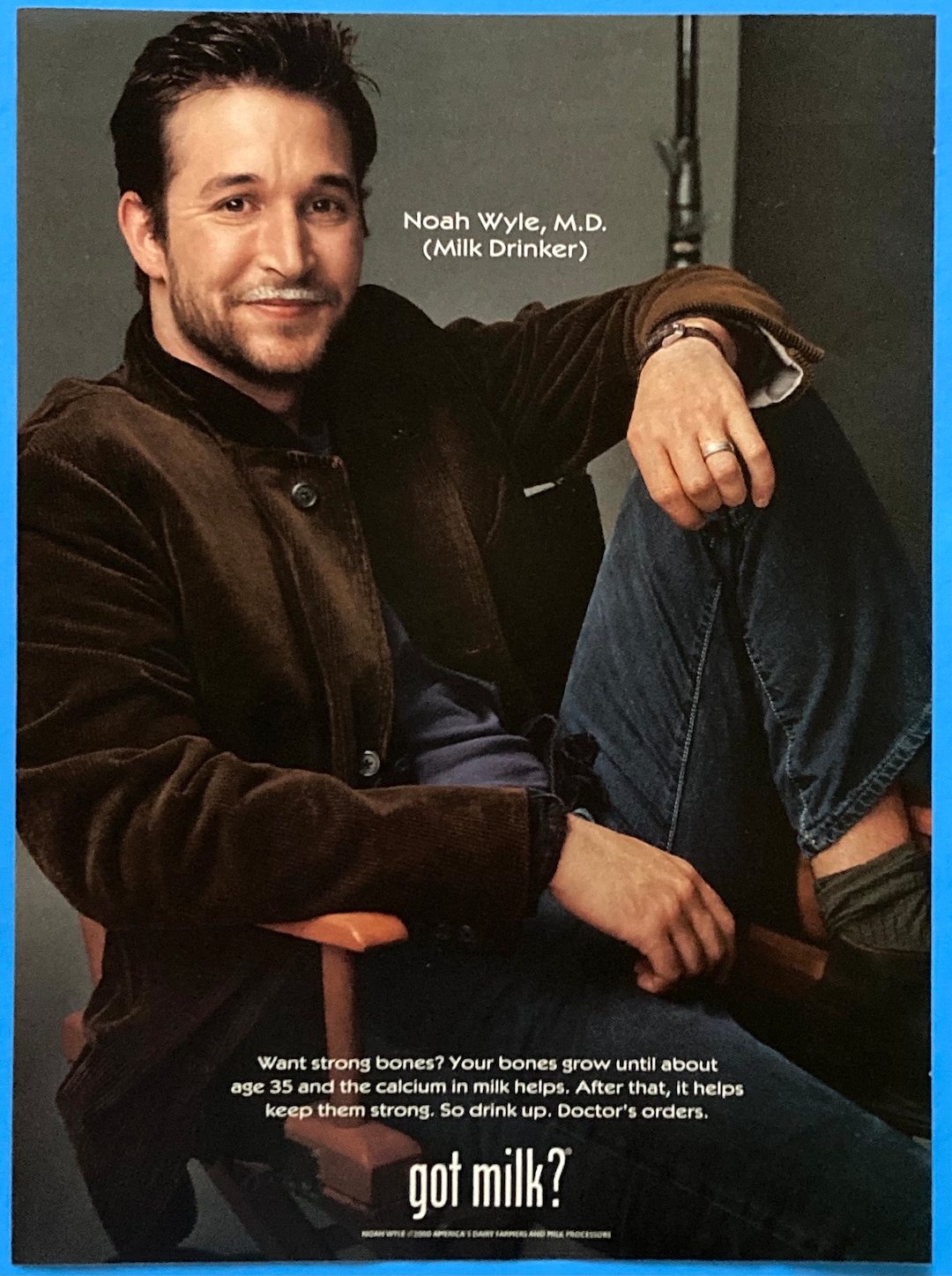 2000 Noah Wyle GOT MILK Vintage Magazine Print Ad - Etsy