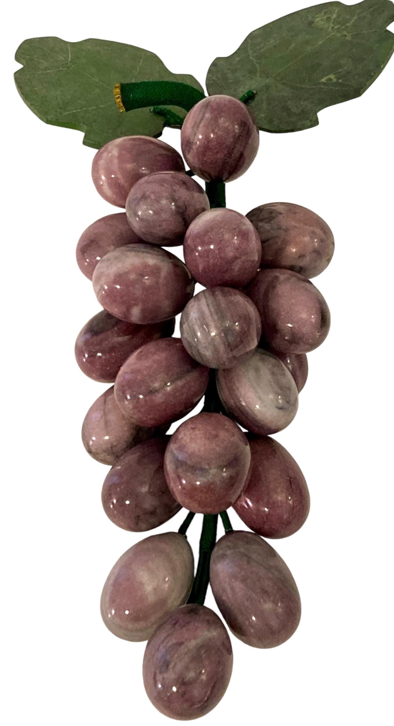 Vintage Polished Amethyst Stone Grape Cluster Grapes Bunch Carved Jade ...
