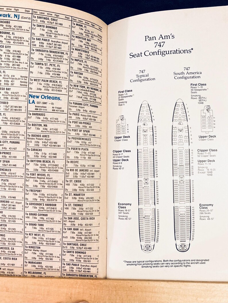 1991 Pan Am Schedules Route Fold Out Map and Boarding Pass Ticket ...