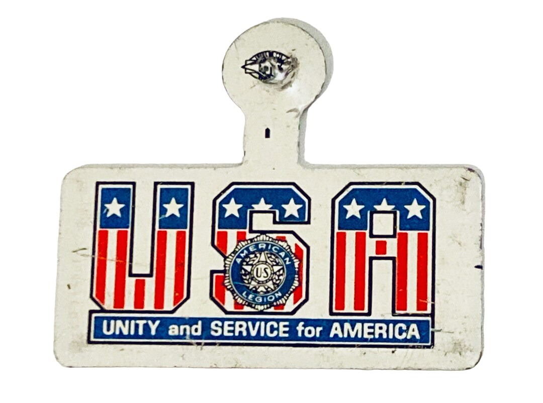 Vintage American Legion USA Fold Over Pin Unity and Service for America ...