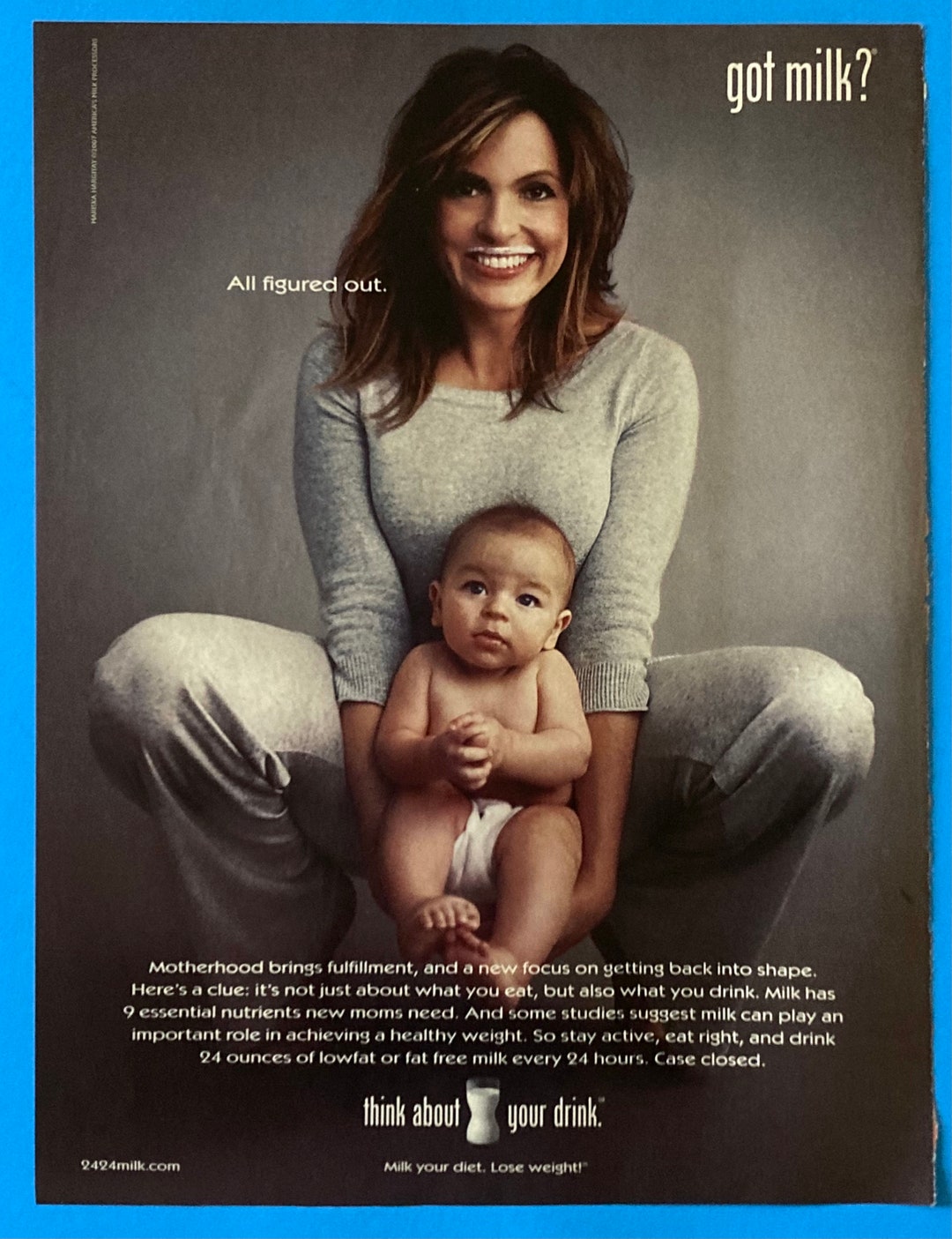 Mariska Hargitay With Baby GOT MILK Original Magazine Print Ad - Etsy