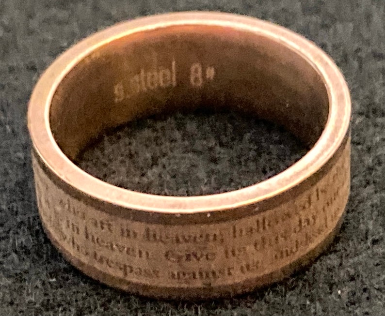 Lord's Prayer Cross Ring Mens Womens Band Stainless Steel #8 - Etsy