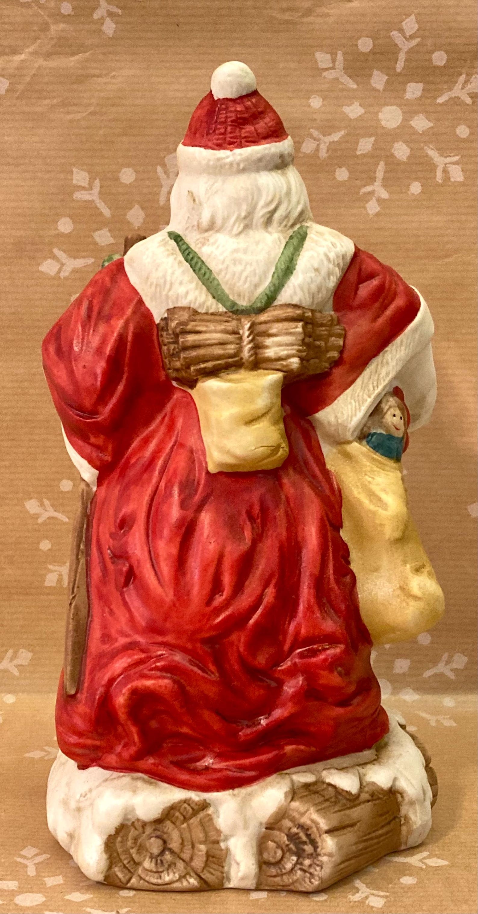 Vintage Mann Santa Bisque Music Box Plays We Wish You A Merry Christmas ...