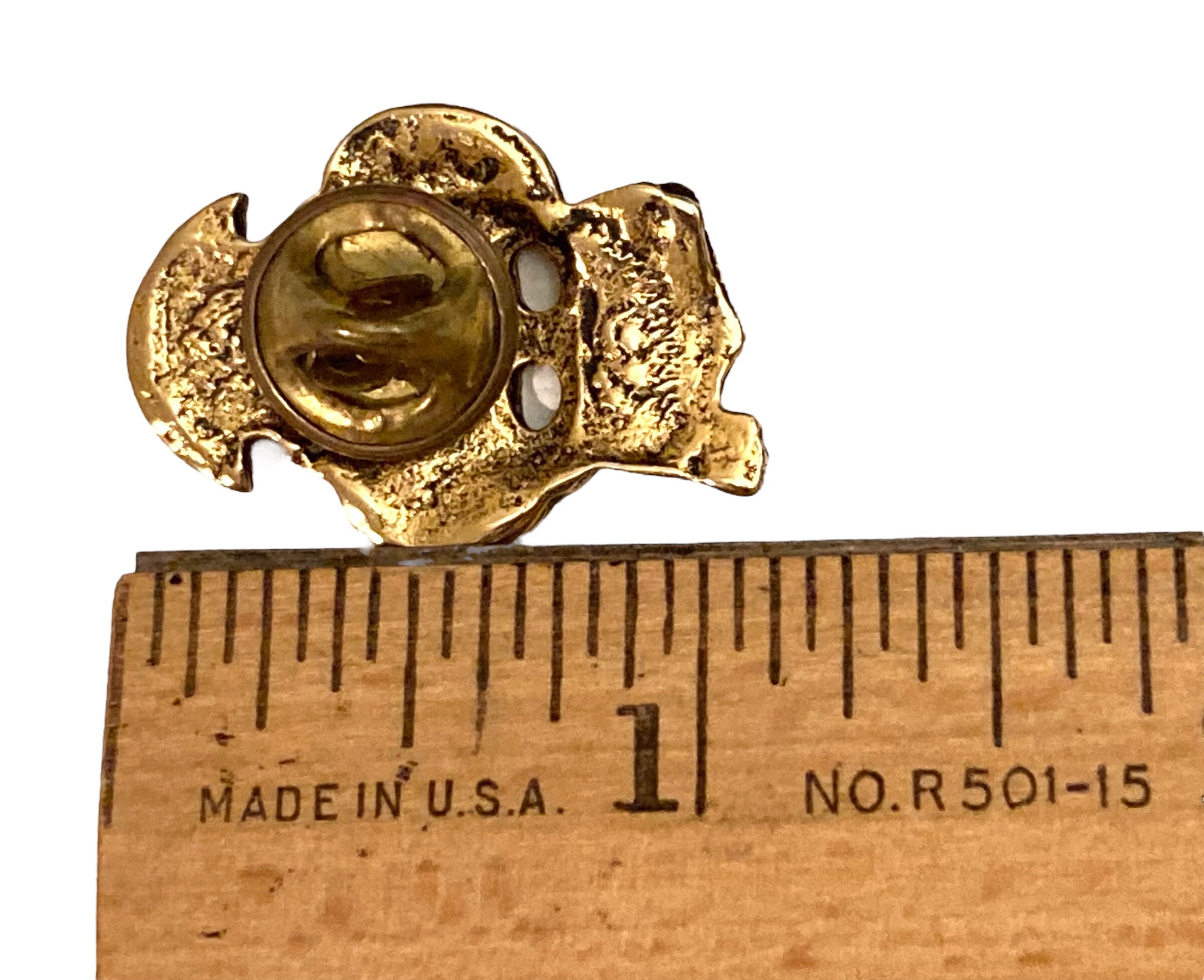 Vintage Italian Venetian Mask Lapel Pin Gold Tone Black Enamel ...