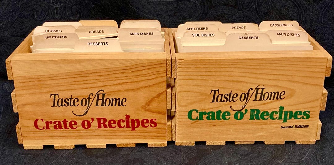 2 Taste of Home Crate O' Recipes Wood Recipe Holders W Recipes 1st 2nd ...