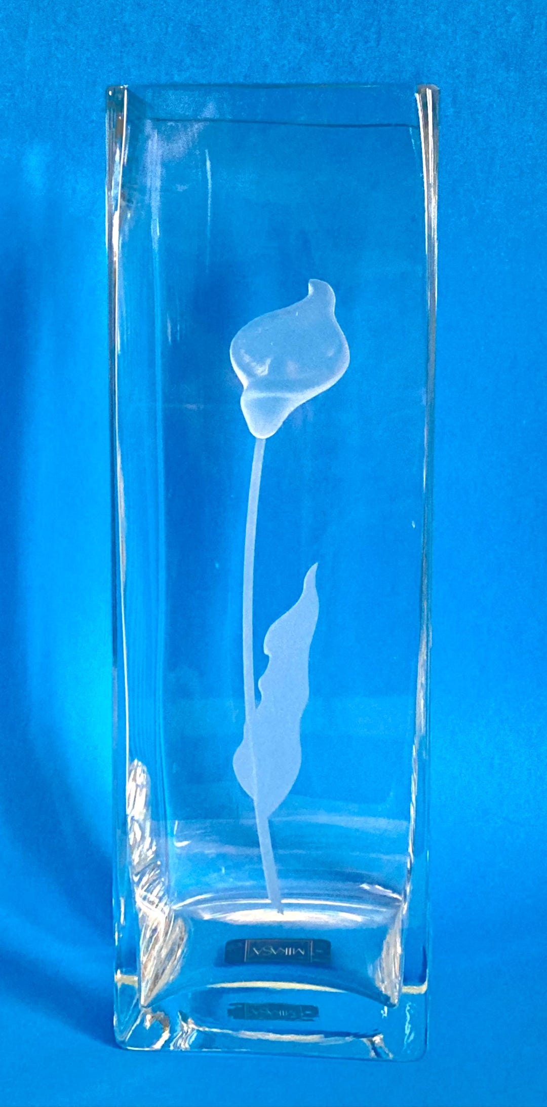 Mikasa Crystal Calla Lily Vase Glory Days Clear and Frosted Glass ...