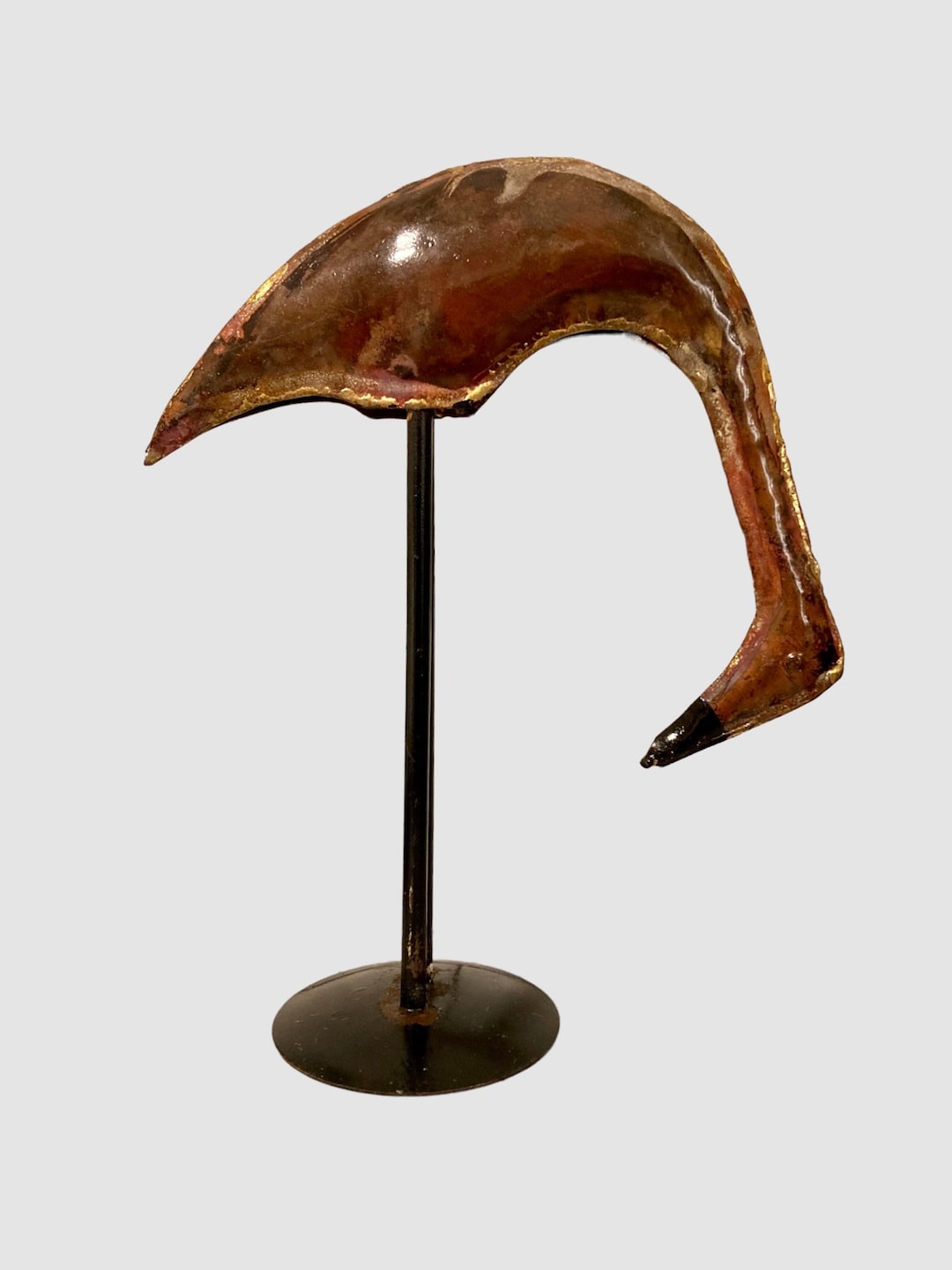 Vintage SAS Living Metal Wading Bird Figurine Statue Copper Colored ...