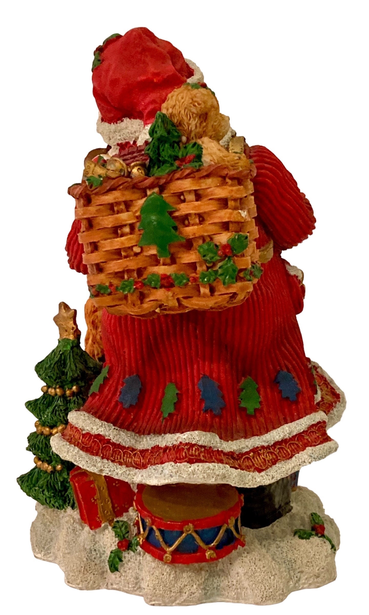 Large Vintage Resin Santa Claus and Child Figure St Nick With Toy Sack ...