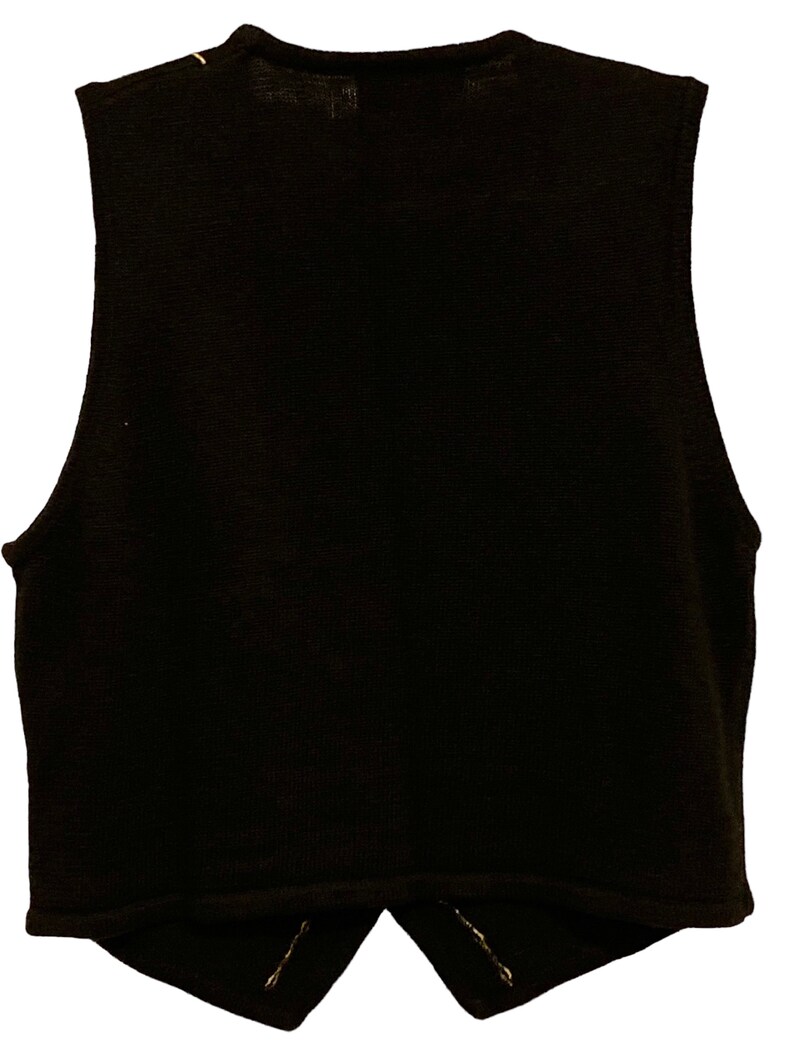 Vintage Joan Leslie Beaded Knit Sweater Vest Gold Embroidery Etsy