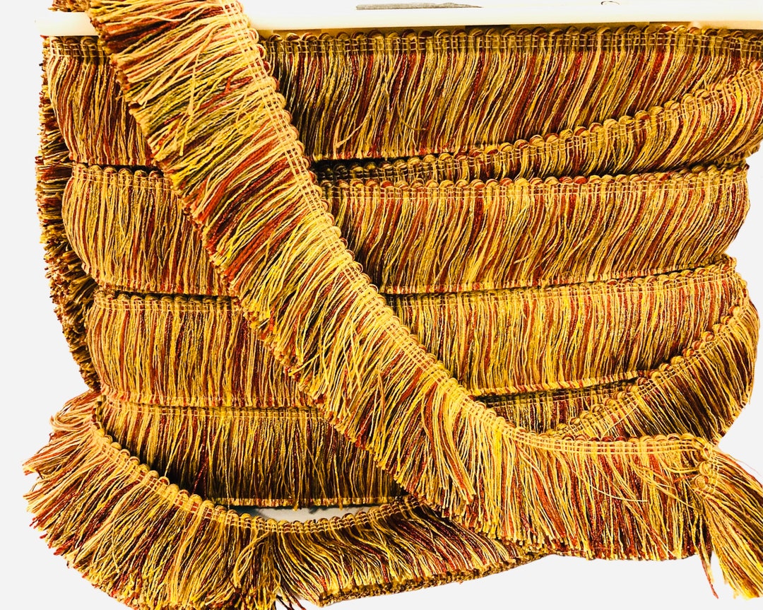 Conso Brush Fringe 2 Trim 1080712 Gold and Red 11 Continuous Yards - Etsy