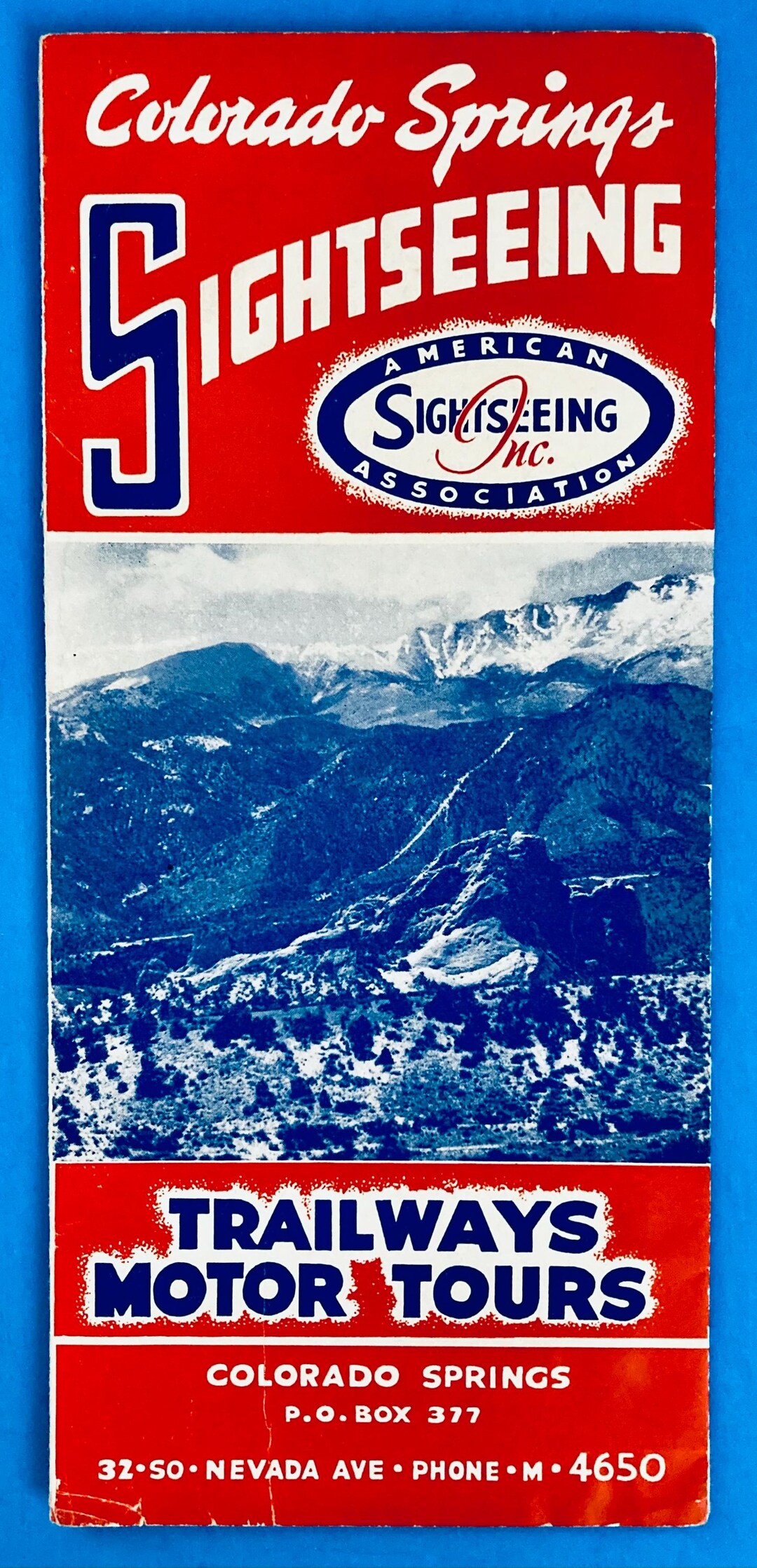 1950s Colorado Springs Sightseeing Trailways Motor Tours Fold Out ...