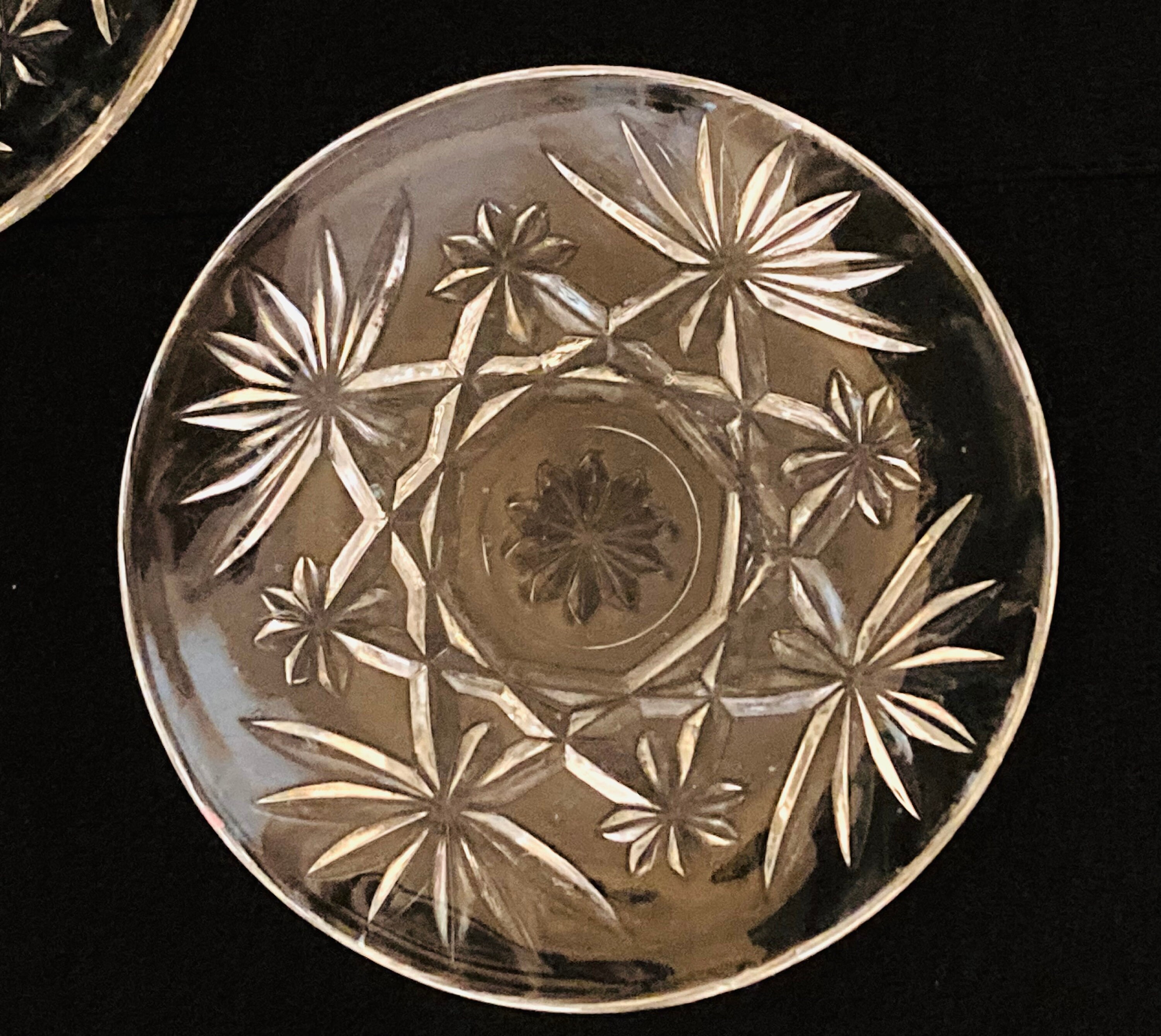 Vintage Clear Crystal Coasters Set of 6 Interlocking Star Pattern - Etsy