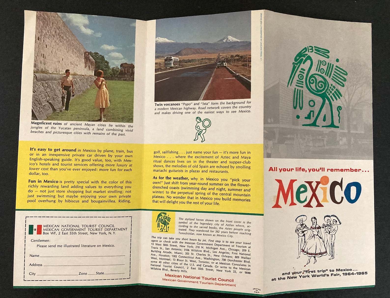 Vintage Mexico Travel Brochure 1964 - 1965 New York World's Fair Mexico ...