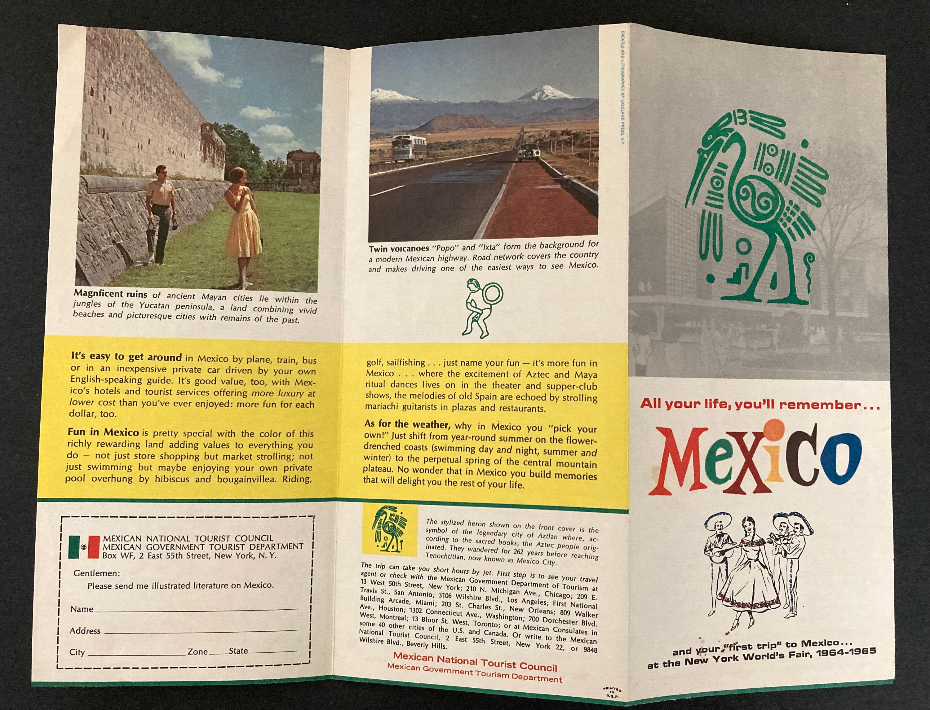 Vintage Mexico Travel Brochure: 1964-65 NY World's Fair Souvenir - Etsy