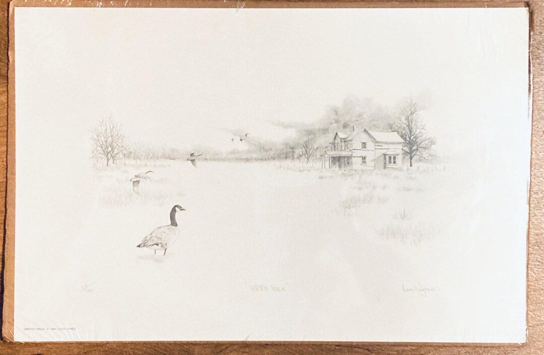 Vintage Louis Jones Numbered and Signed Art Print 105/5000 Winter Walk ...