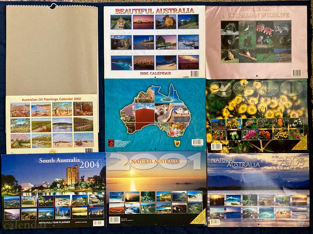 Vintage Lot 9 Australia Calendars 1990s Early 2000s Australian Art ...
