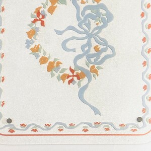 Vintage Corelle Glass Counter Saver Pink Flower Heart Wreath With Blue ...