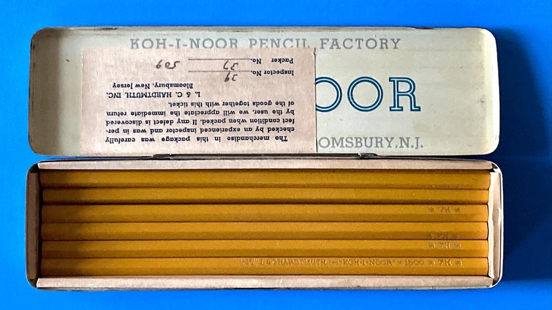 6 Vintage Koh-i-noor Pencils L&C Hardtmuth 1500 7H Art Drafting With ...
