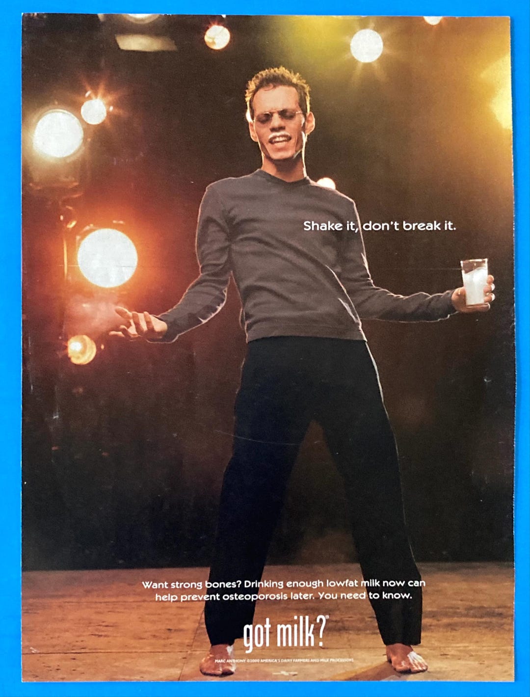 2000 Marc Anthony GOT MILK? Vintage Magazine Print Ad - Etsy
