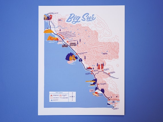 Big Sur Map | Etsy